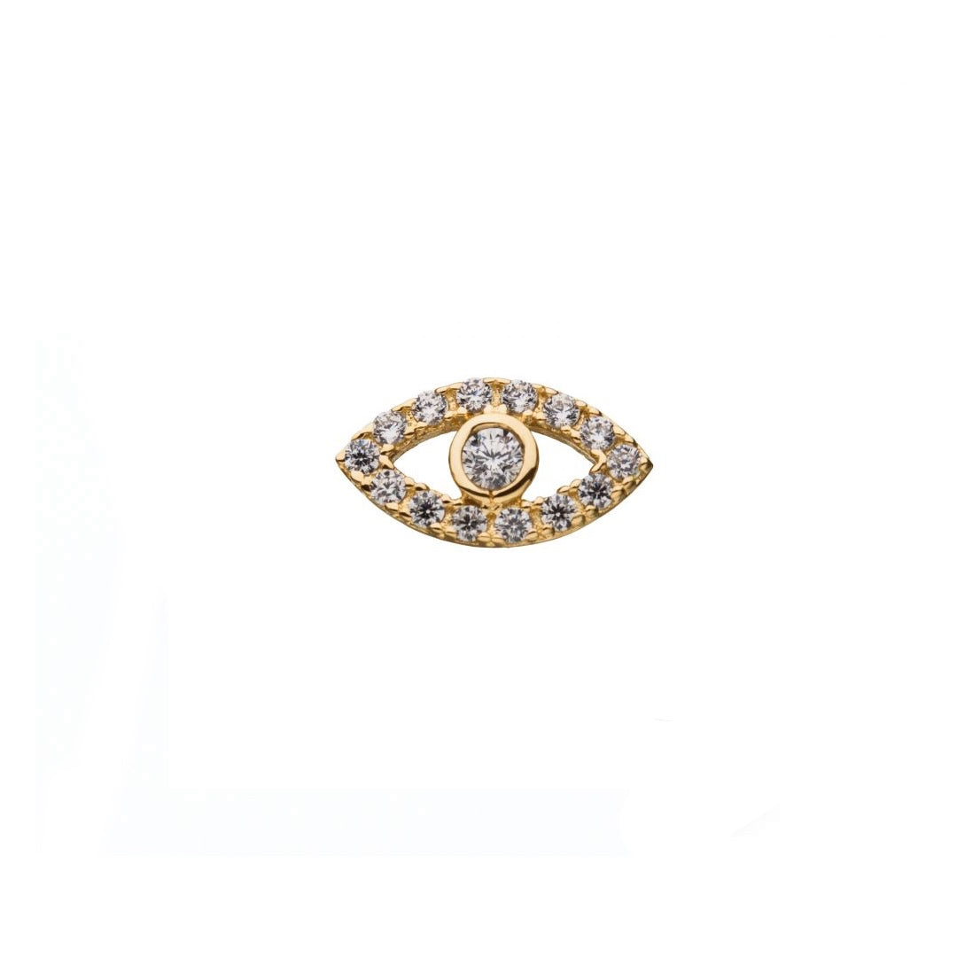 14k Solid gold gem eye